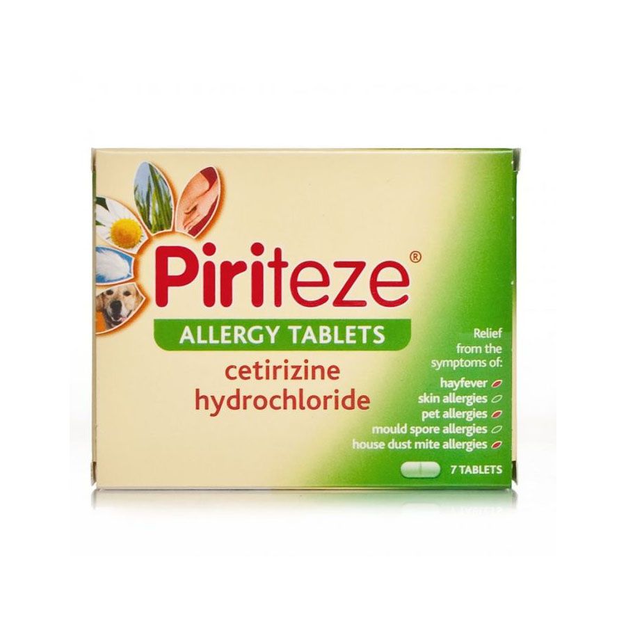 Piriteze Allergy Tabs Pack Size: 6 x 7s Product code: 138122 – Davis & Dann