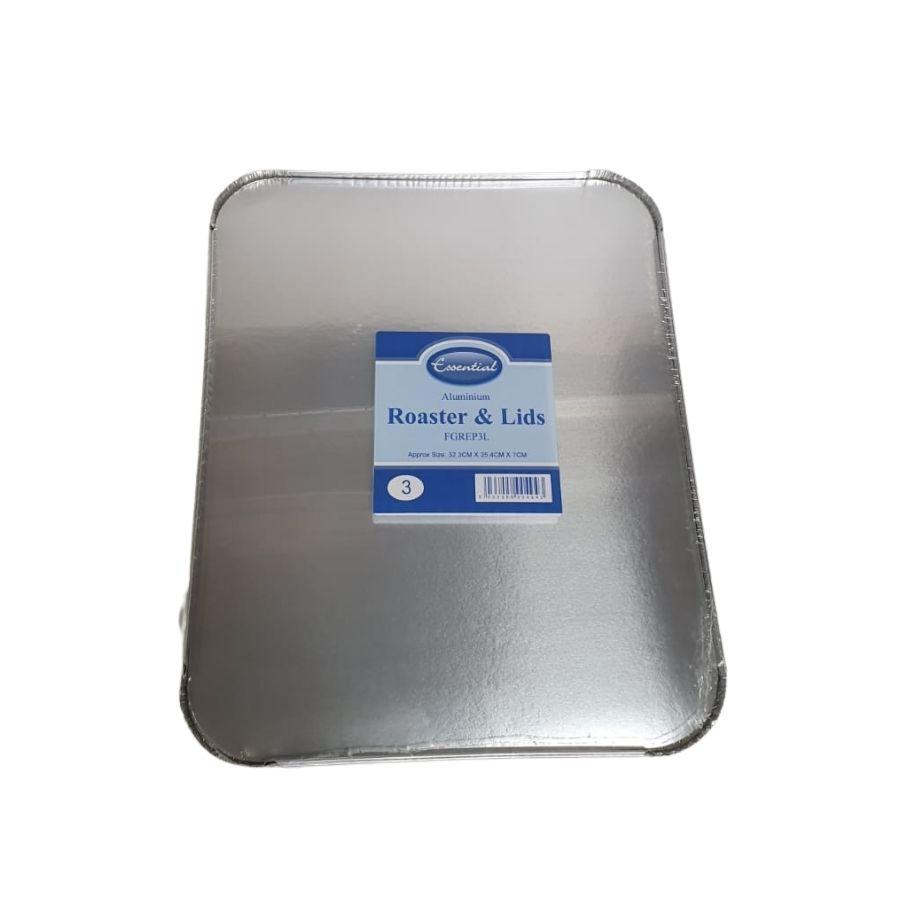 Essential Aluminium Roster Large With Lids 3's (32cm x 25cm x 7cm) Pac ...